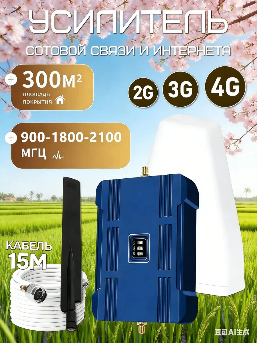 Усилитель сотовой связи 2G/3G/4G (900/1800/2100 МГц) — Улучшение сигнала GSM и интернета для телефона