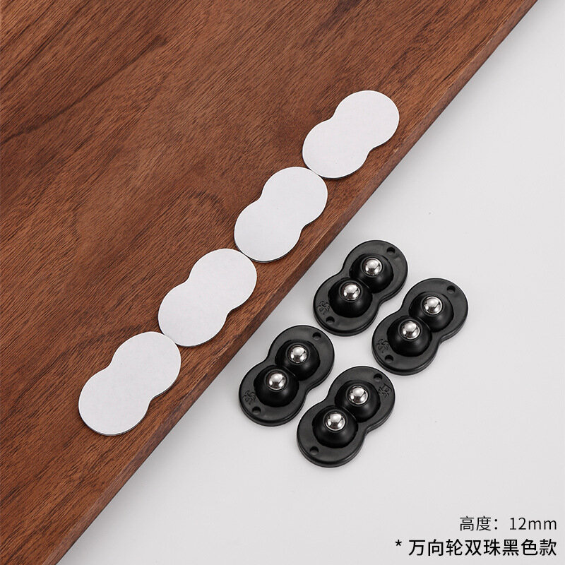 Самоклеящиеся колесики для мебели, мини-мобильные колеса, вращающиеся шарикоподшипниковые липкие колеса, универсальные колеса для мусорных баков
