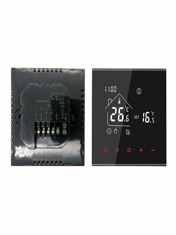 Minco heat Терморегулятор/термостат до 3520Вт Для теплого пола, черный