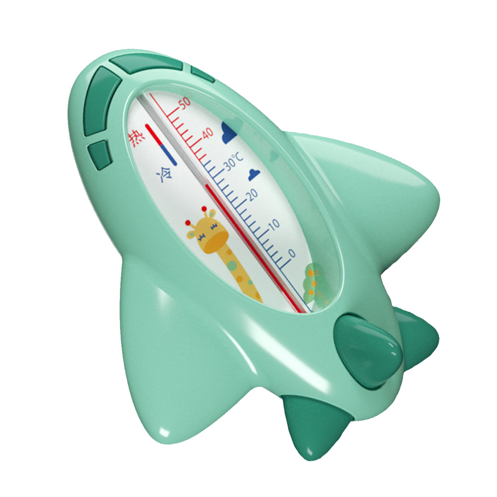 Baby Bath Thermometer Airplane Shape Lovely Multifunctional Infant Water Temperature Green
