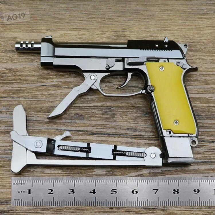 Модель Beretta 93R 1:2.05, полностью металлическая, разборная, с выбросом гильзы, сплавная игрушечная модель, не стреляет