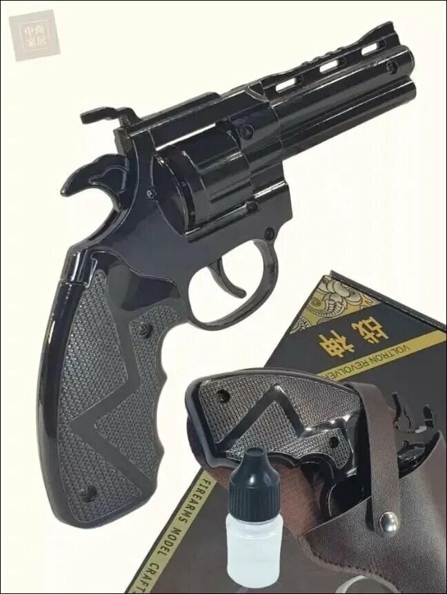 Пистолет металлический с кобурой в комплекте пугач, черный