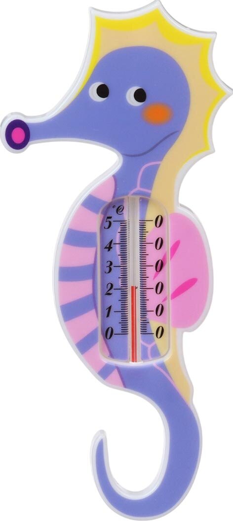 Термометр детский "Морской конек" для измерения температуры воды, для купания новорожденных малышей, градусник для ванны, цвет синий