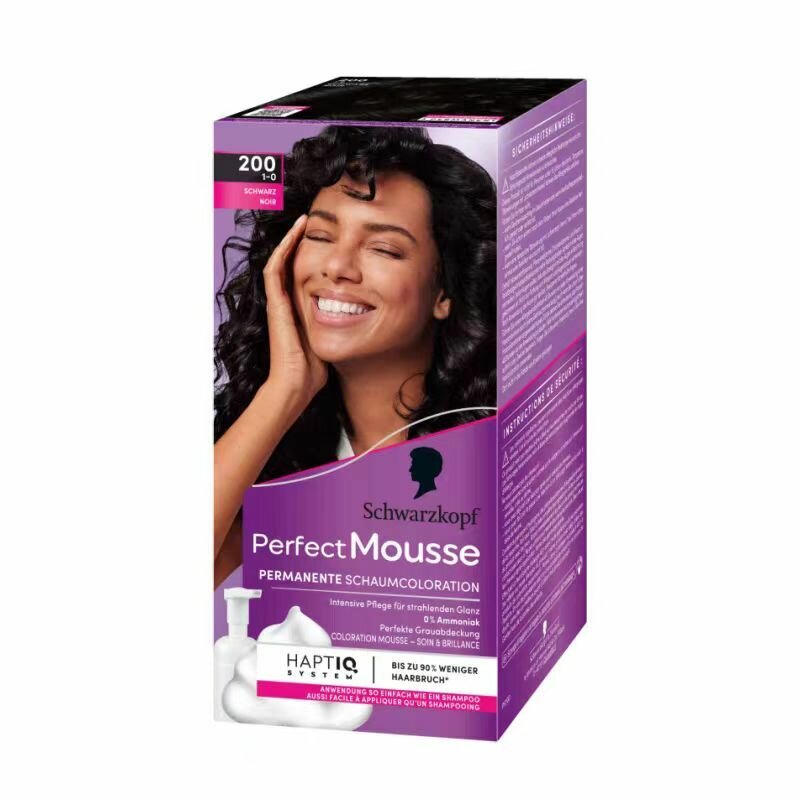 Perfect Mousse стойкая краска-мусс для волос, 200 черный