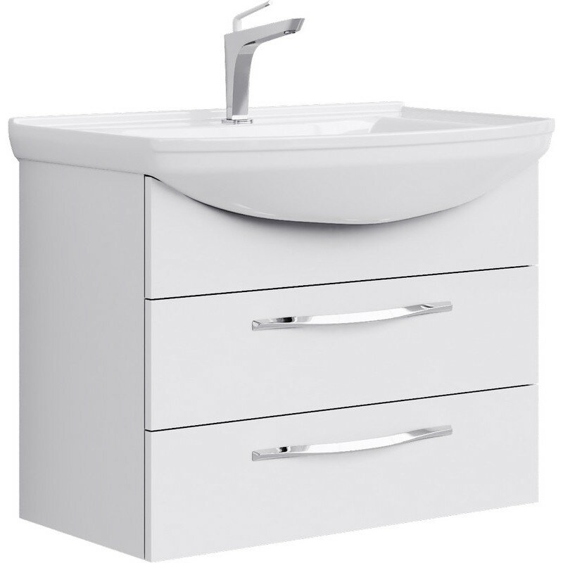 Тумба под раковину Aqwella Аллегро 75 Agr.01.07/2 подвесная Белая МДФ / ЛДСП