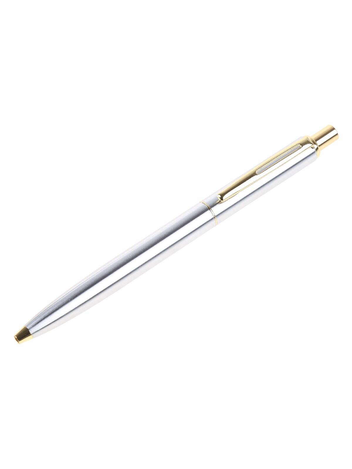 Шариковая Ручка Baoer 37 Из Нержавеющей Стали С Металлическим Толчком, Подарочная Стационарная Шариковая Ручка