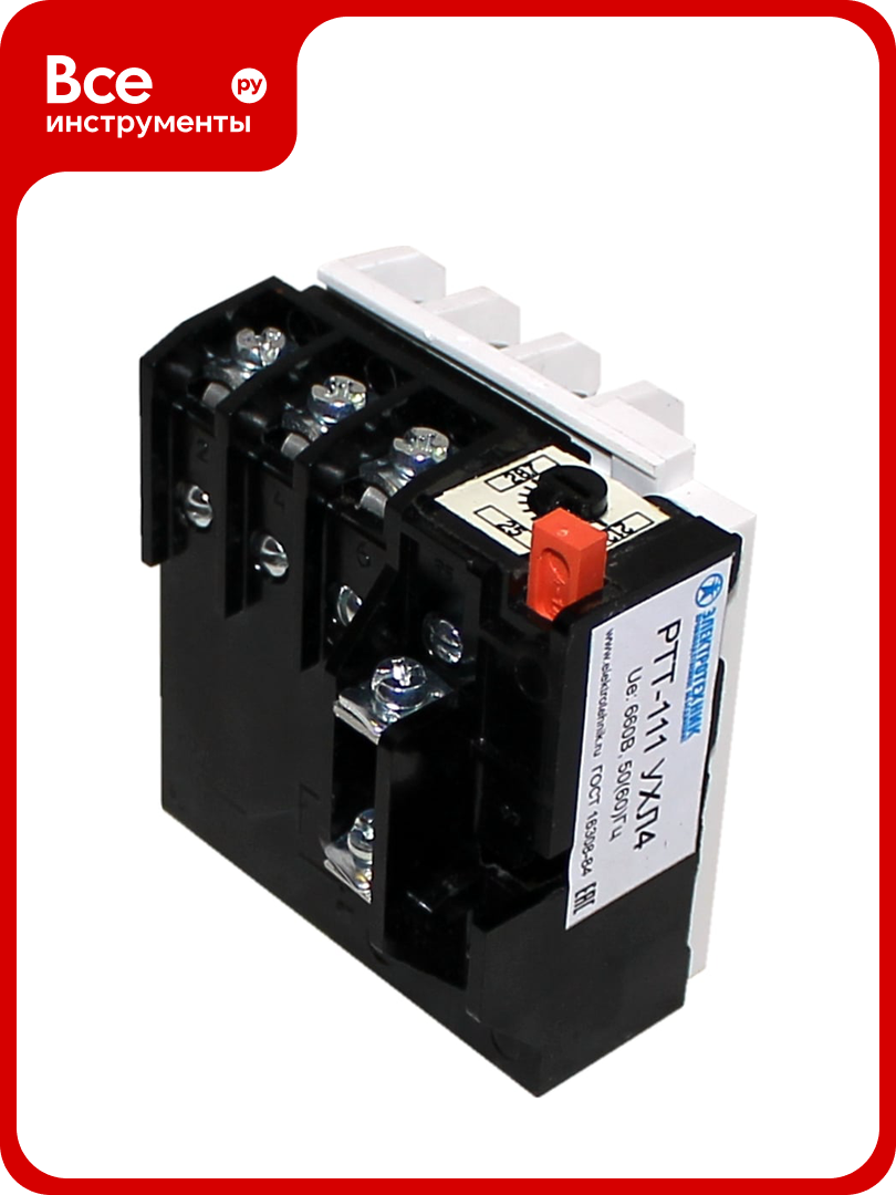 Реле электротепловое токовое Электротехник РТТ-121 УХЛ4, 34,0А, 660В/50Гц, 1р, 28,0-40,0А, ручной возврат,