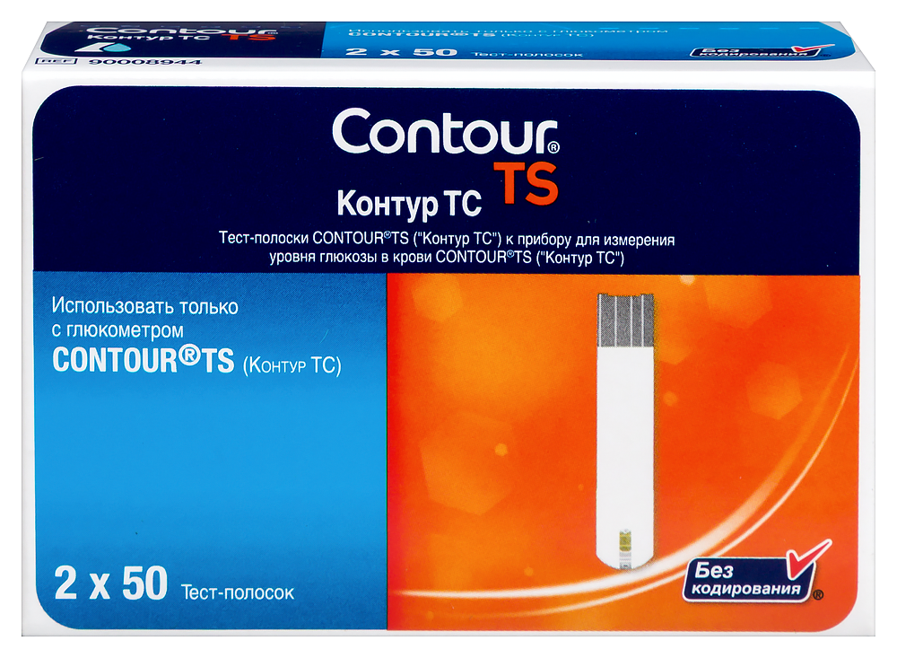 Тест-полоски к глюкометру контур ТС №50х2