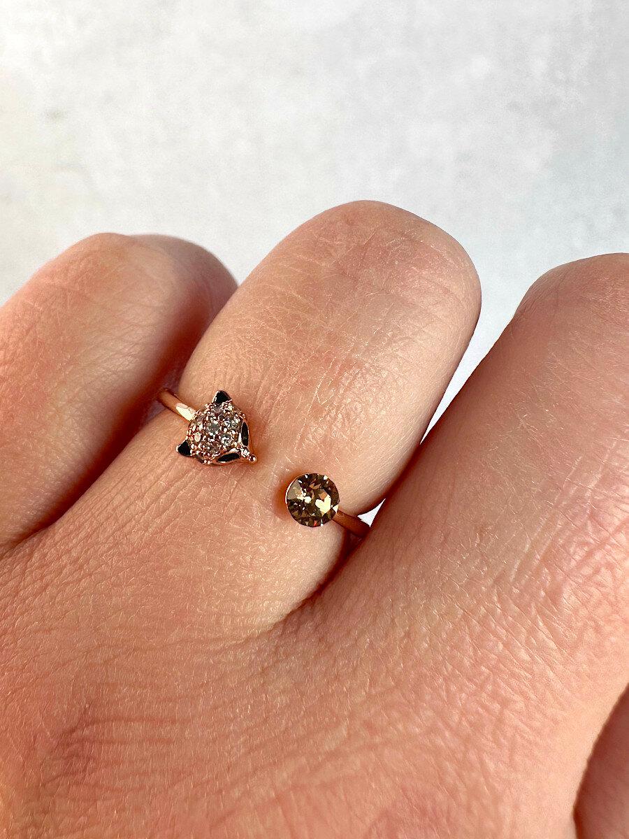 Кольцо, кристаллы Swarovski