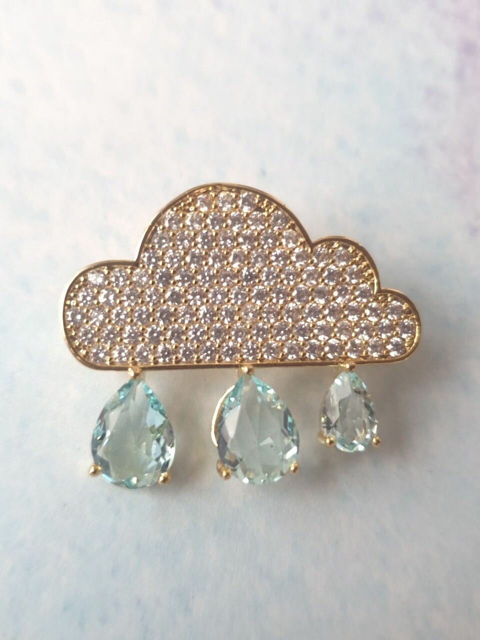 Брошь, фианит