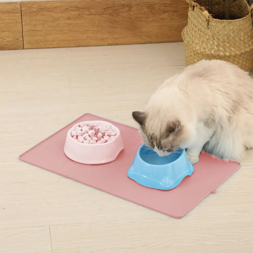 Силиконовый коврик для кормления домашних животных, Защита от перелива, слив, теплоизоляция, 40x24 см
