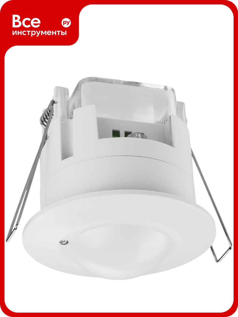 Датчик движения TDM ELECTRIC ДДМ-04Т, микроволновой, 1200Вт, 8м, 360° обзор, встраиваемый, белый, IP20, таймер