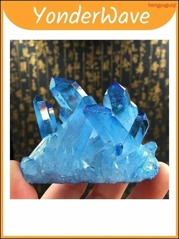 Природный голубой кристалл кварца цитрин минеральный образец для яркого декора дома