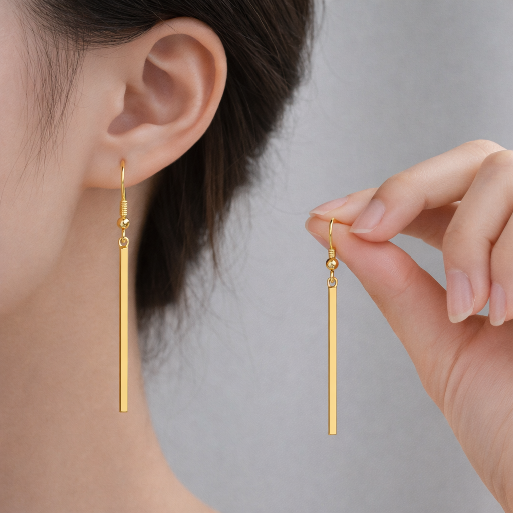 Серьги пусеты, с подвесками