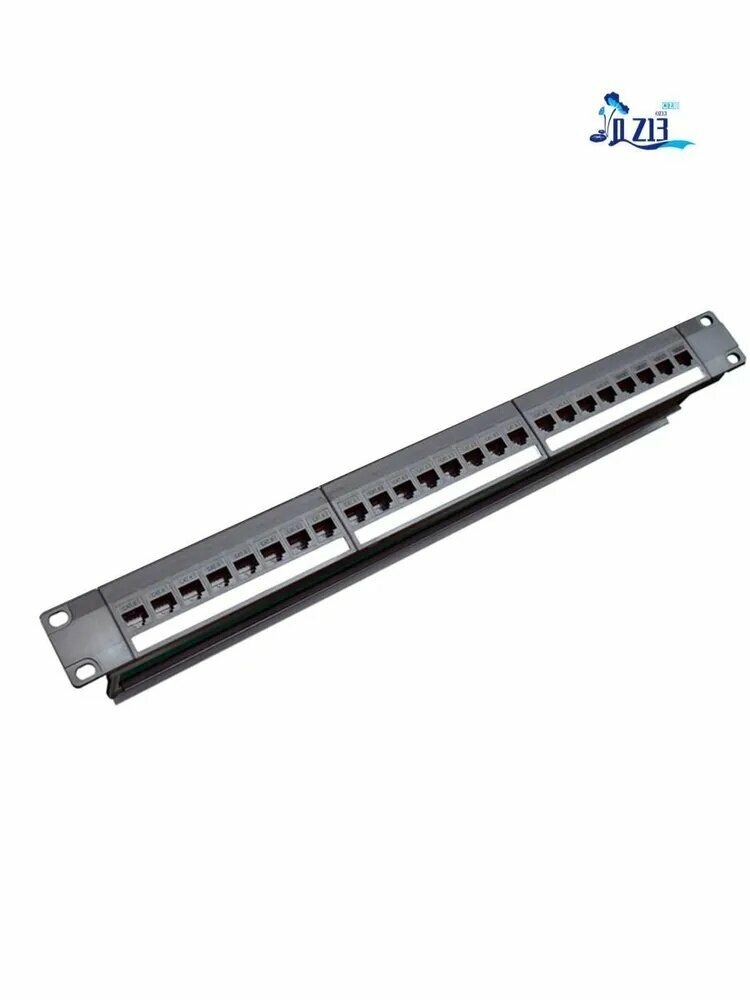 (Q G U I) 19-дюймовая стойка шкафа 1U Сквозная 24-портовая патч-панель CAT6 Контактный порт RJ45 (контактный RJ45) Модульная рама