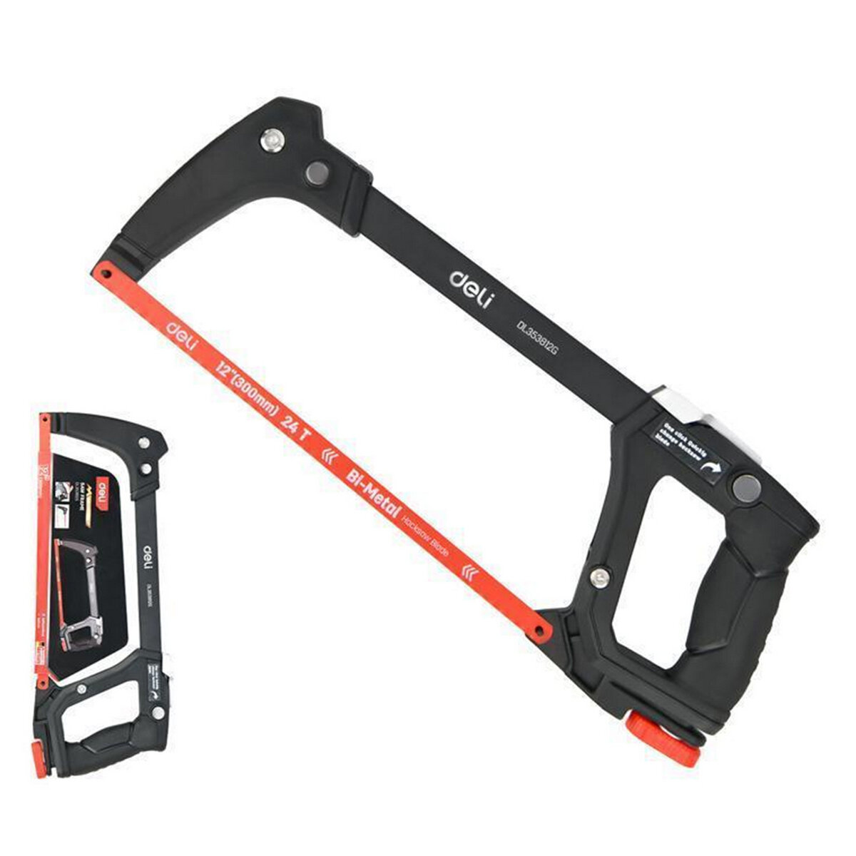 Ножовка Deli Ножовка по металлу, дереву, пластику Deli DL353812G || 300мм, биметаллическое пильное полотно уц-2-4