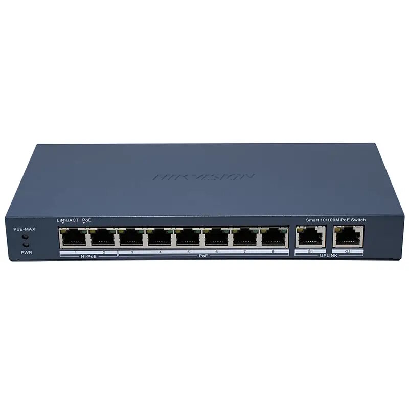 DS-3E1310HP-EI(B) PoE коммутатор Hikvision