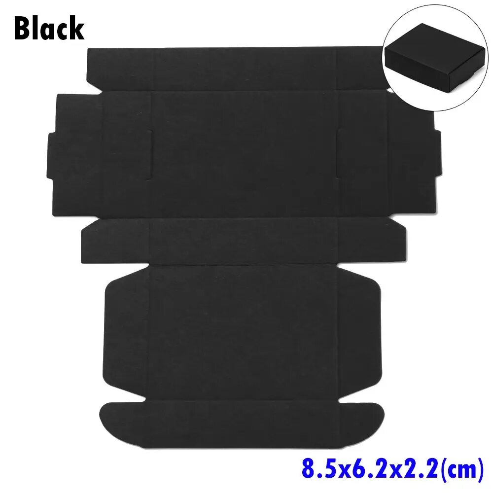 Картонные коробки для подарков из крафт-бумаги, набор из 10 штук Черный, black-8.5x6.2x2.2cm