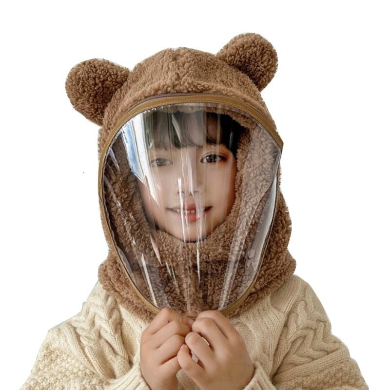 Мягкая шапка-шарф с ушками медвежонка, Коричневый