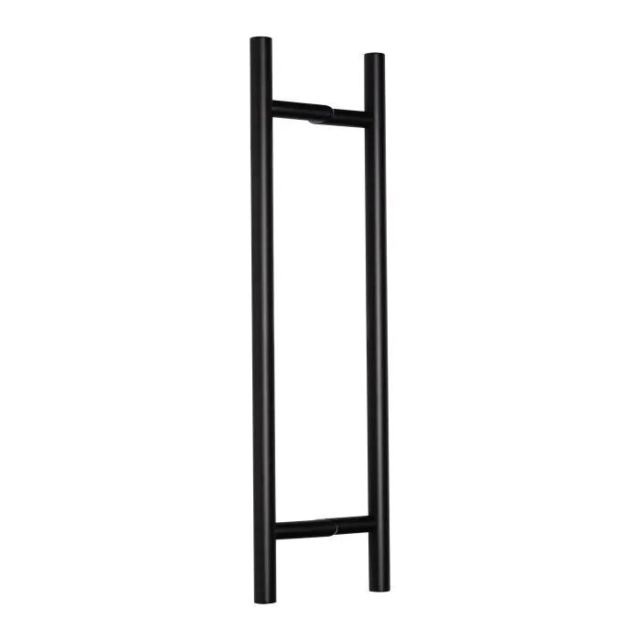 Ручки черные дверные двухсторонние для двери или калитки из нержавеющей стали INOX, р-р 32х1400мм, круглые. Пара ручек