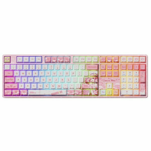 Akko 5108B Plus Sakura Miku V3 Piano Pro, розовый, игровая беспроводная клавиатура