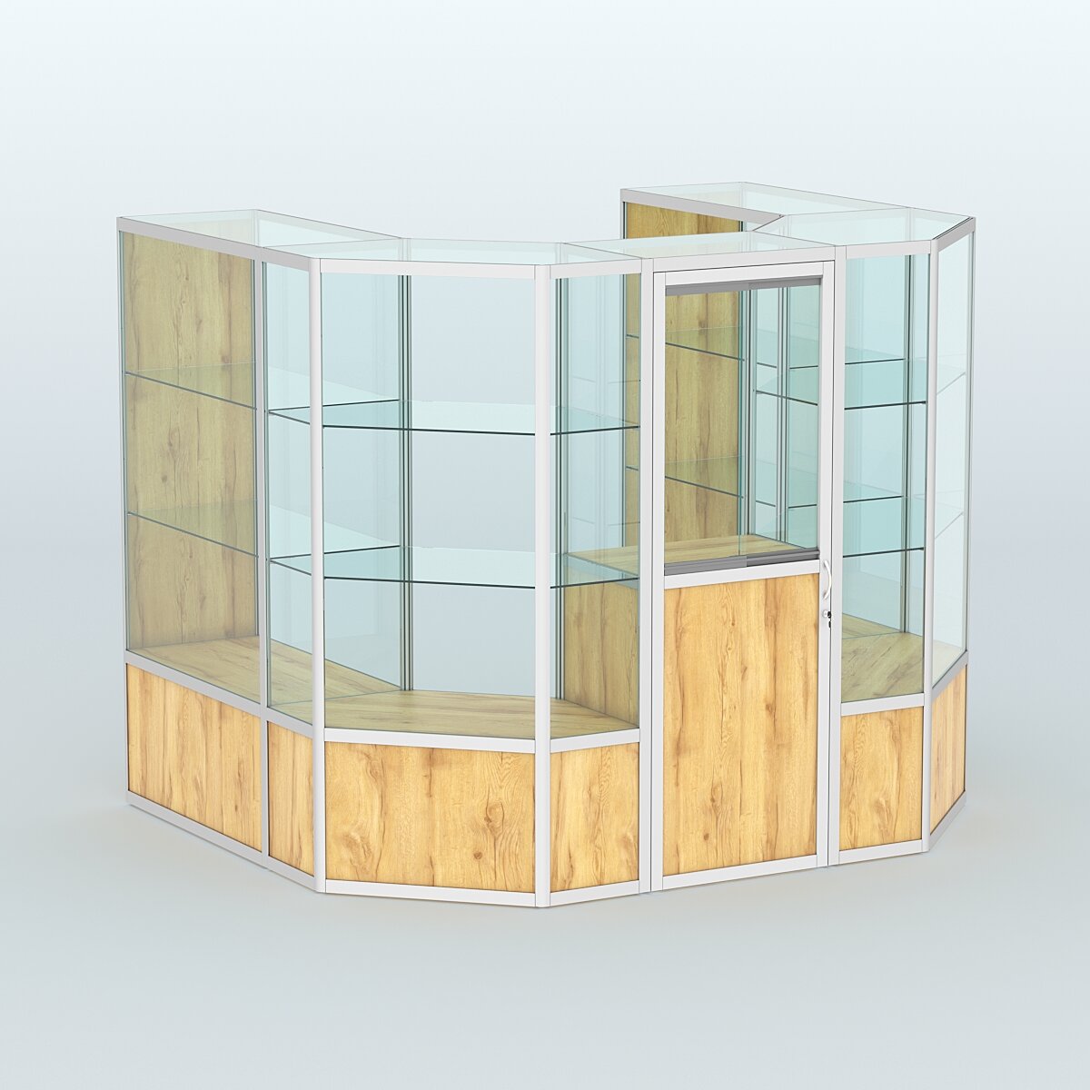 Павильон из профиля пристенный №3б ( 4,32 кв. м), Дуб Золотистый