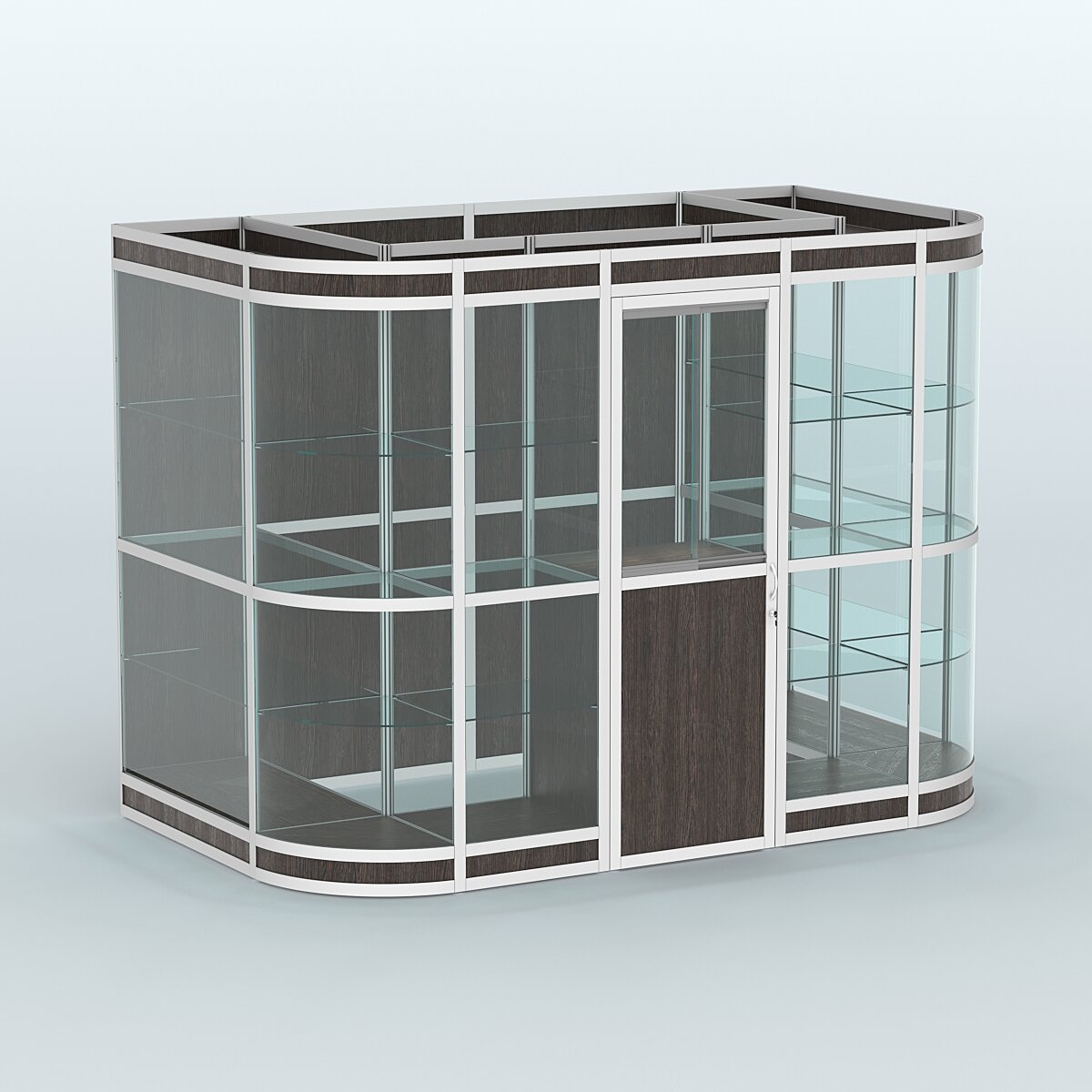 Павильон из профиля пристенный №8в (4,05 кв. м), Дуб Венге