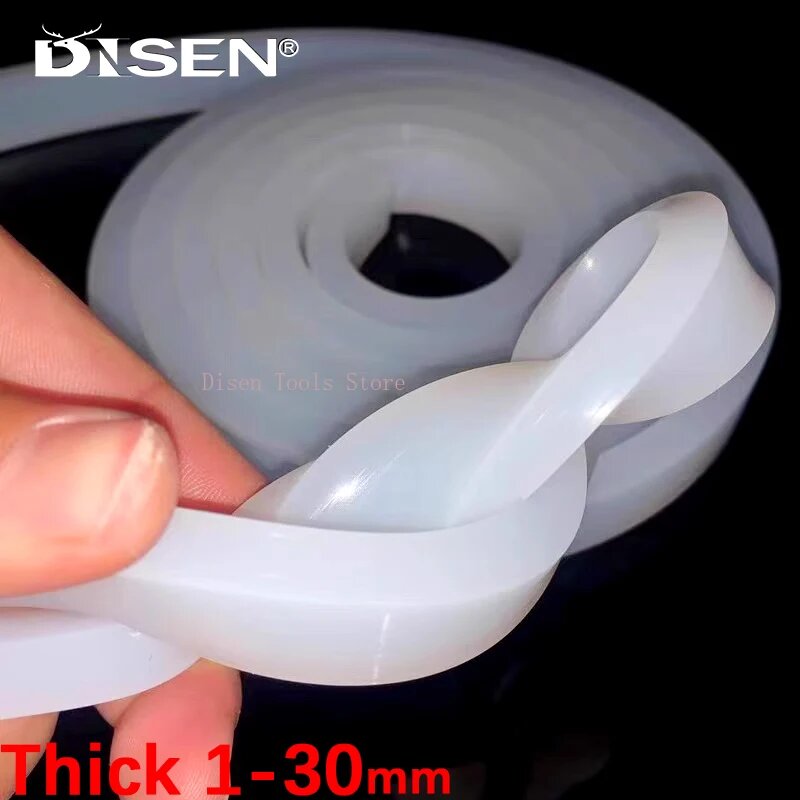 Термостойкая силиконовая уплотнительная лента белая 1-30 мм 1x2mm-5M