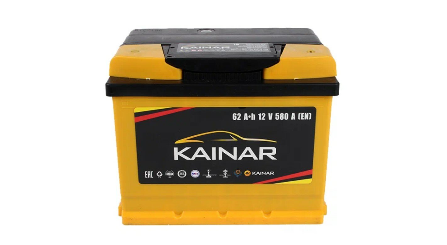 Аккумуляторная батарея KAINAR 6СТ-62 обратная полярность 12В 62 А·ч 590 А кальциевый