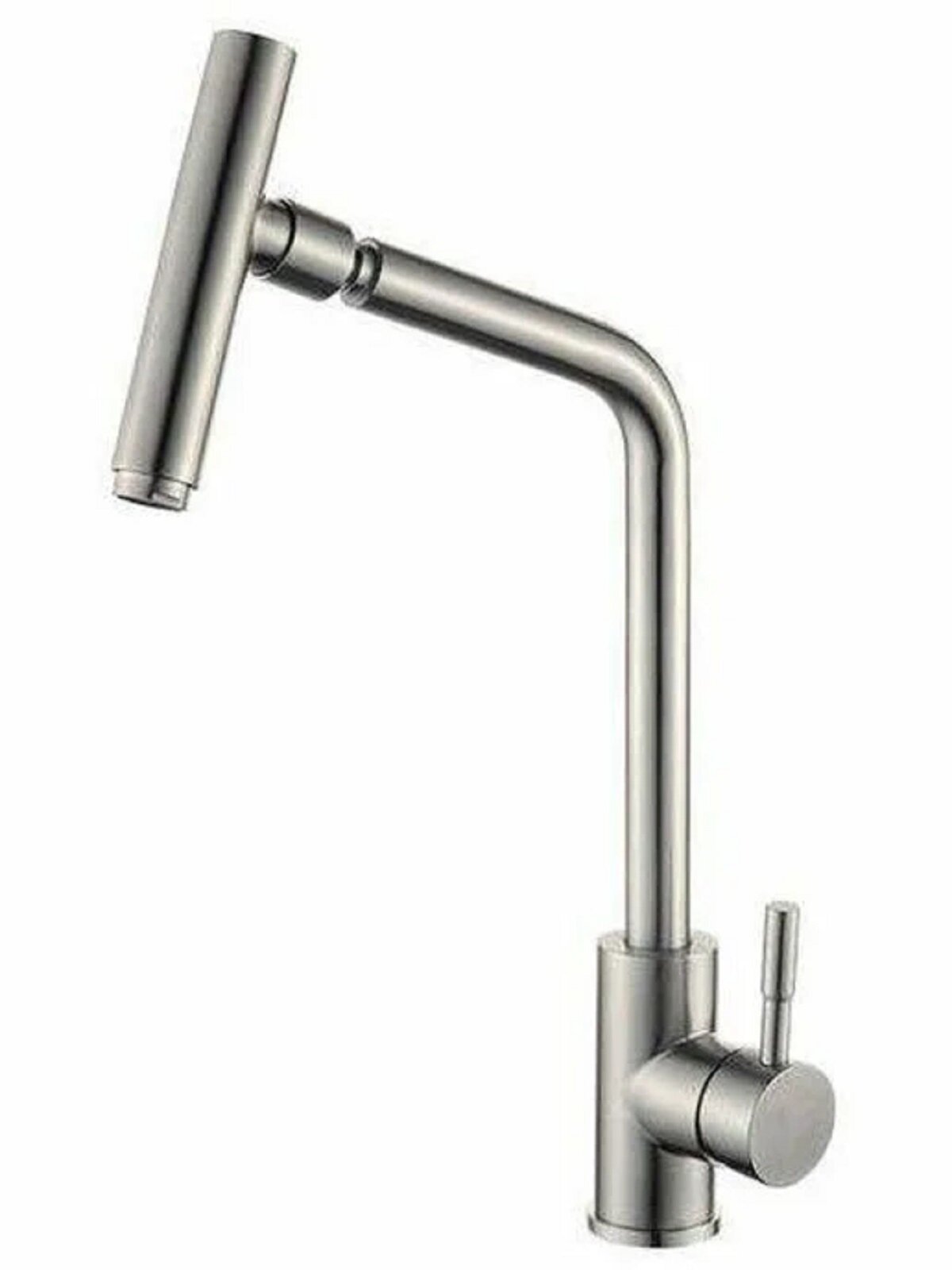 Смеситель для кухни SH 5106 INOX с поворотным аэратором, нержавеющая сталь, однорычажный, хай-тек