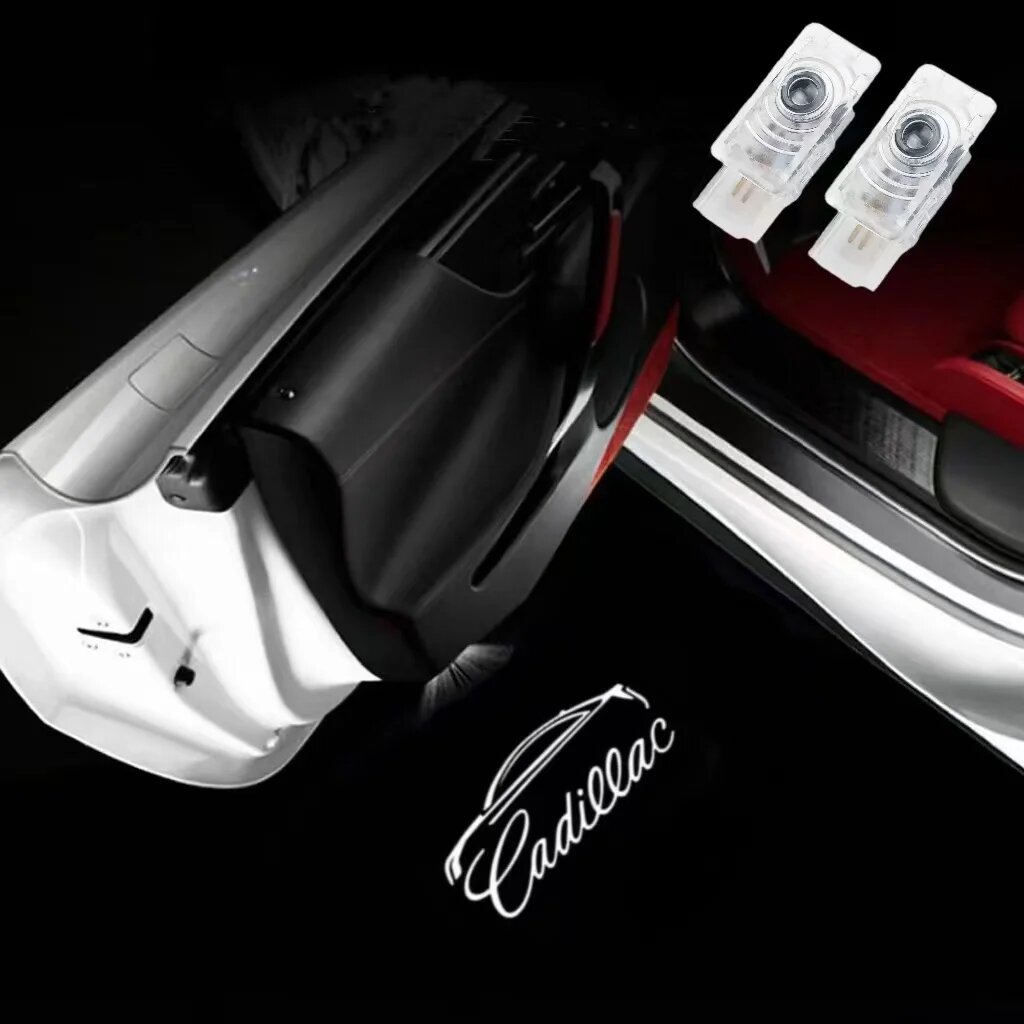 Светодиодная лампа для теней для Cadillac, автомобильная светодиодная лампа с логотипом Logo F