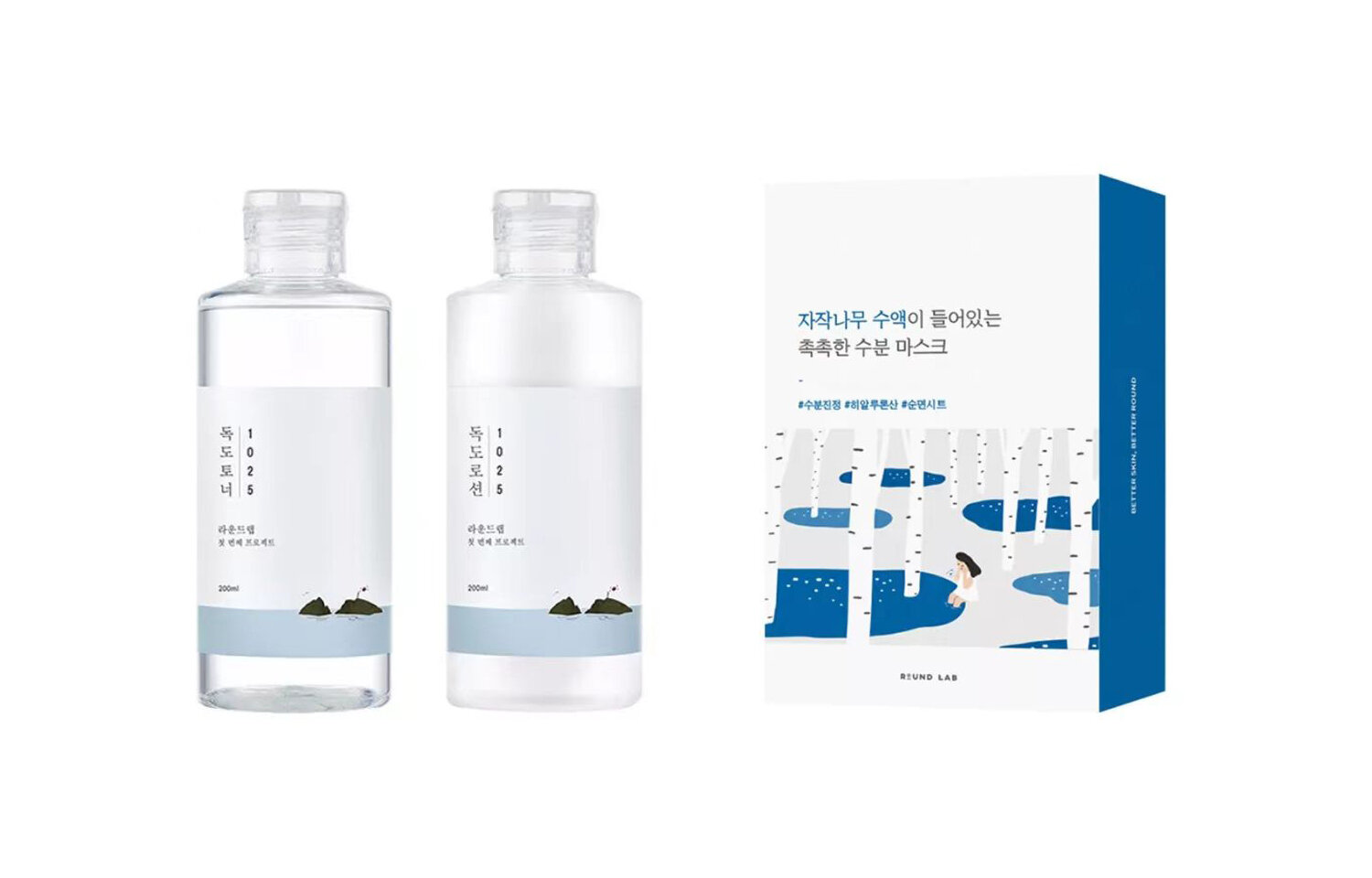 Набор для ухода женский ROUND LAB 1025 Dokdo, Тонер + Эмульсия, 200ml+200ml