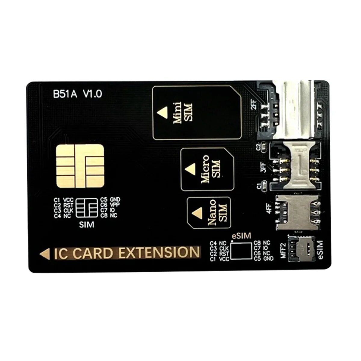 Тестовая карта адаптера ABFI 4 в 1, адаптер для смарт-карт мобильного телефона, тест на открытие карты, поддержка Mini SIM/Micro-SIM/Nano SIM/ESIM