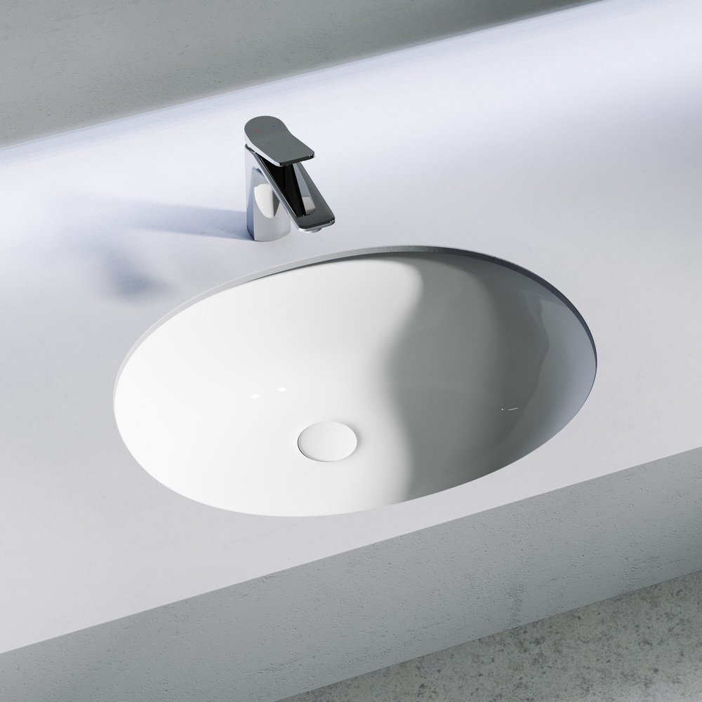 Раковина встраиваемая под столешницу Ceramicanova Element CN6076, овальная, 567×428×150 мм, белый