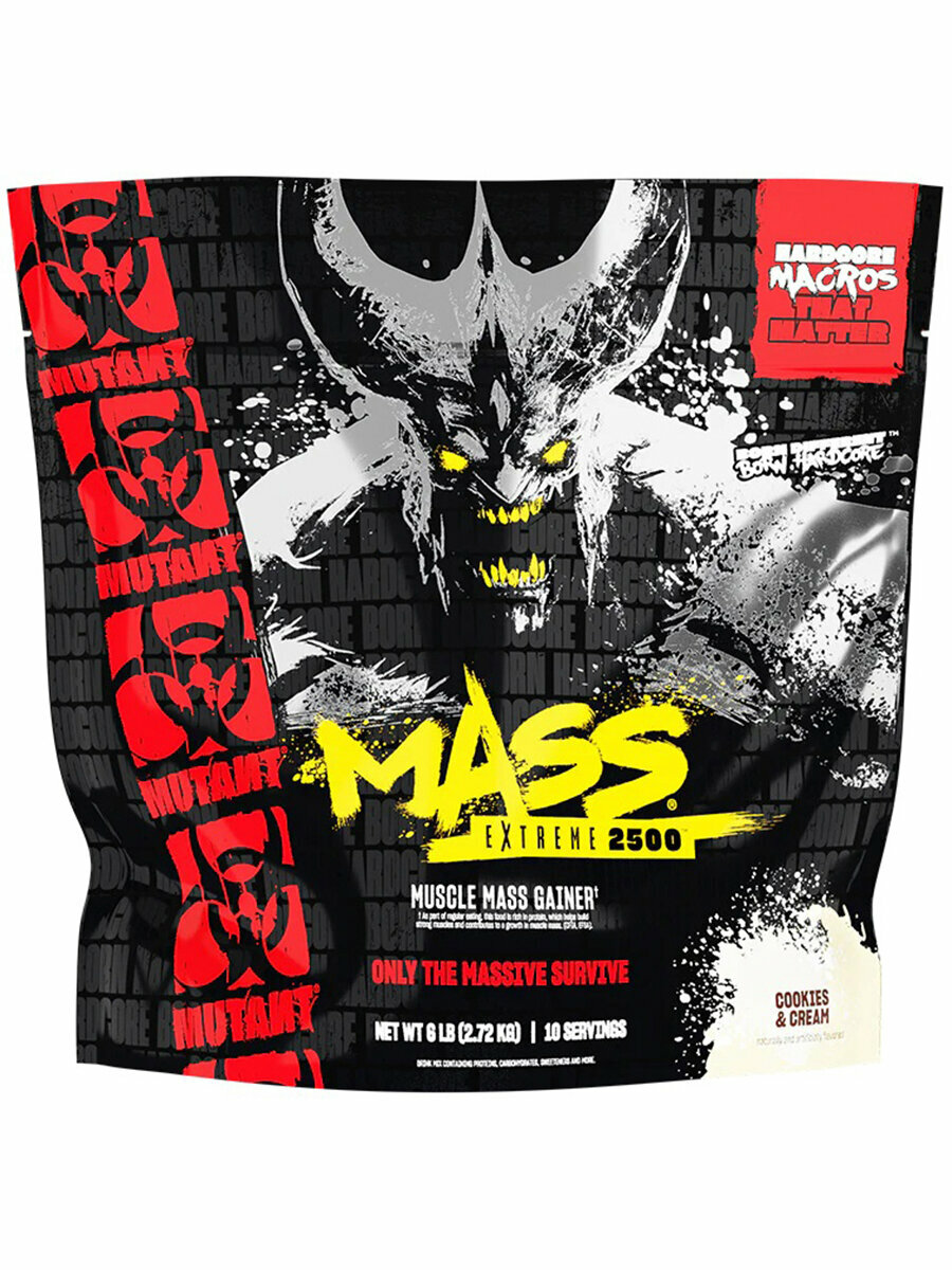 Гейнер Мутант Масс Mutant Mass XXXTREME - 2720 г, печенье-крем (6lb)