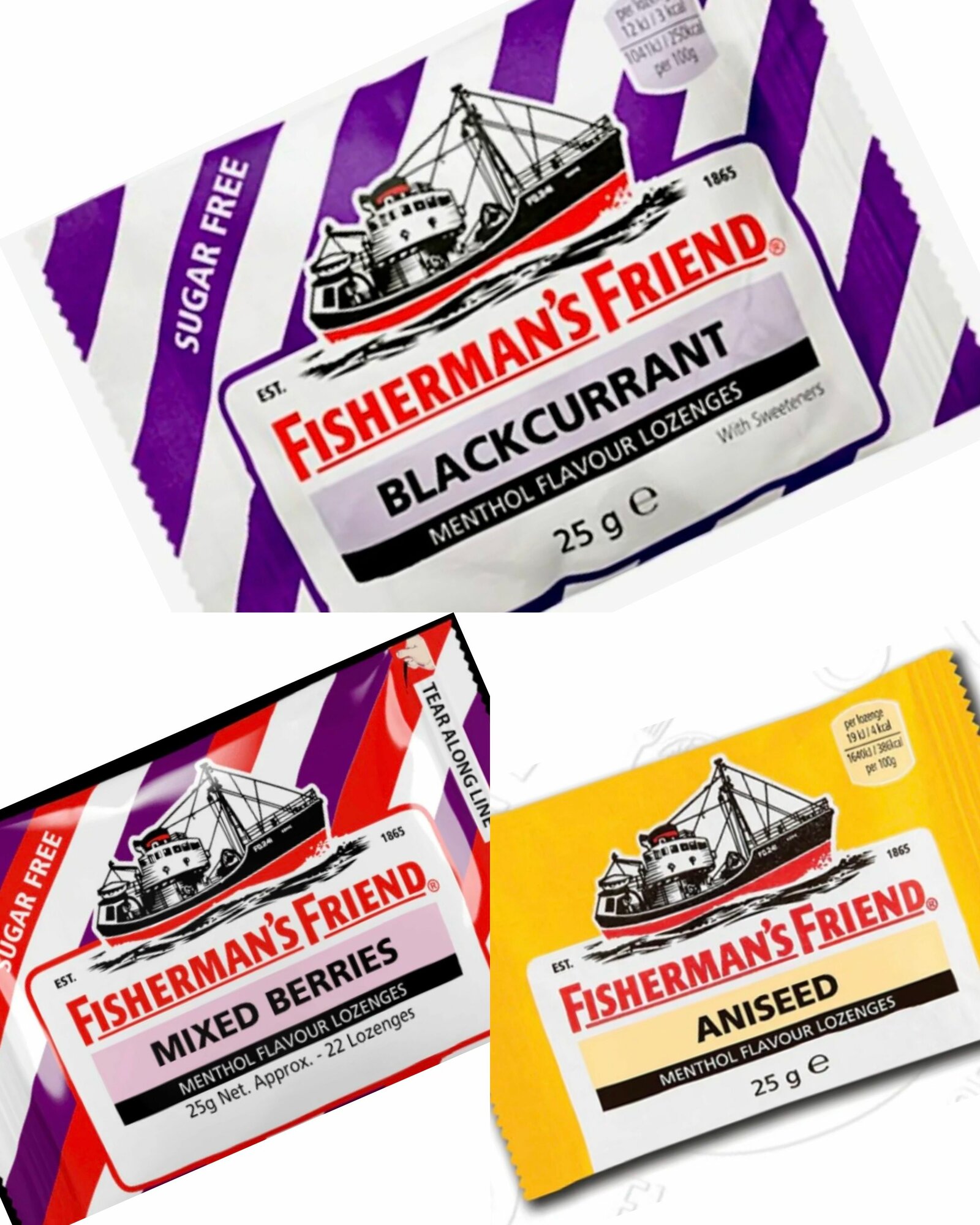 Леденцы Fisherman's Friend Mixed Berries, aniseed, blackcurrant-3 шт по 25 гр , Тайланд