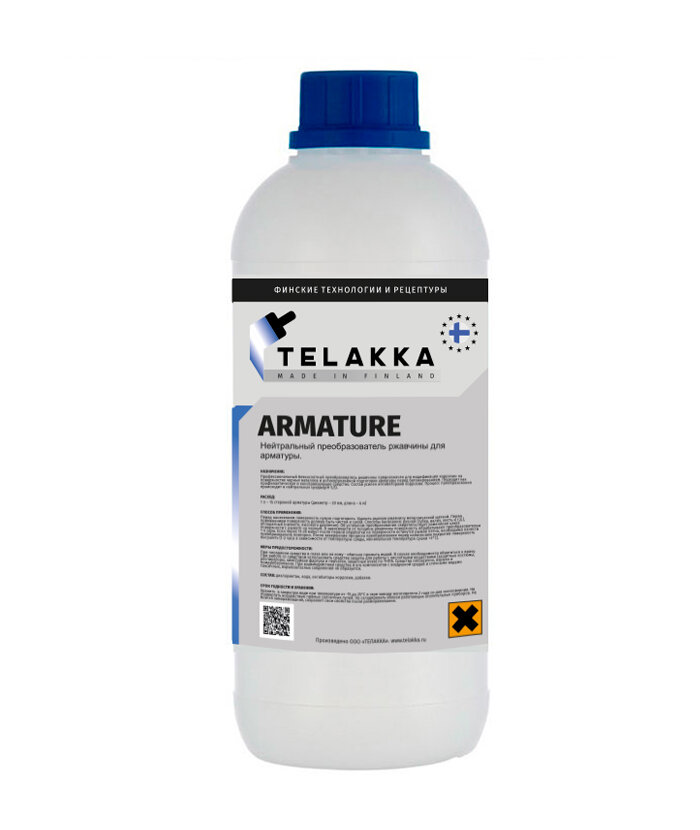 Нейтральный преобразователь ржавчины для арматуры без смывания TELAKKA ARMATURE 1л
