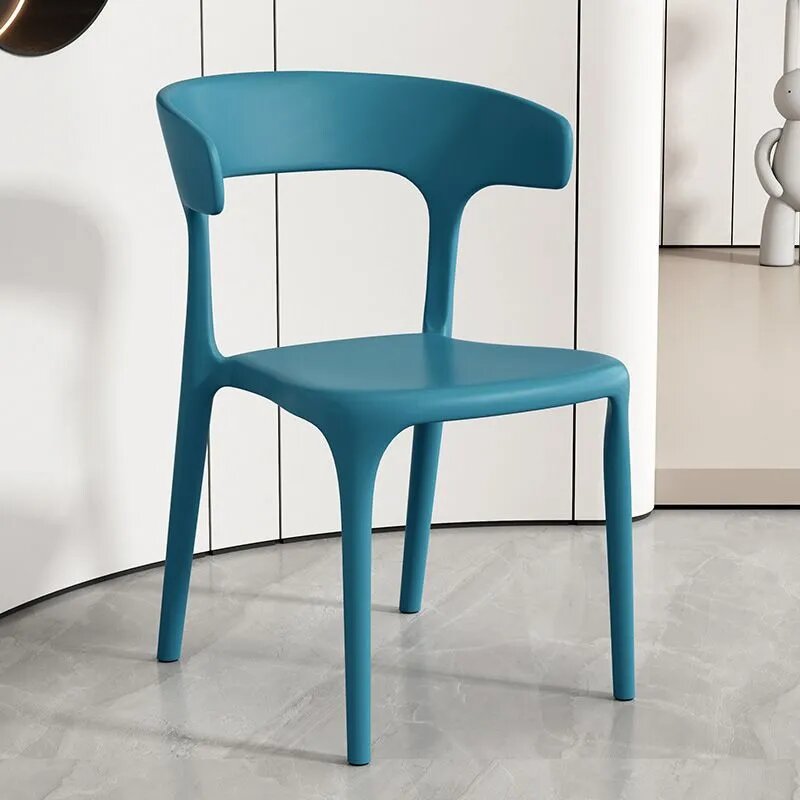 Стулья для дома, 4 шт. Темно-синие пластиковые стулья с подлокотниками, 74x41x39 см