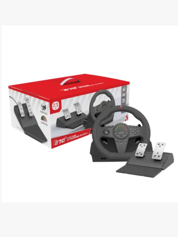 Игровой руль для гоночного симулятора с педалями и рычагом переключения передач для ПК, Xbox, PlayStation