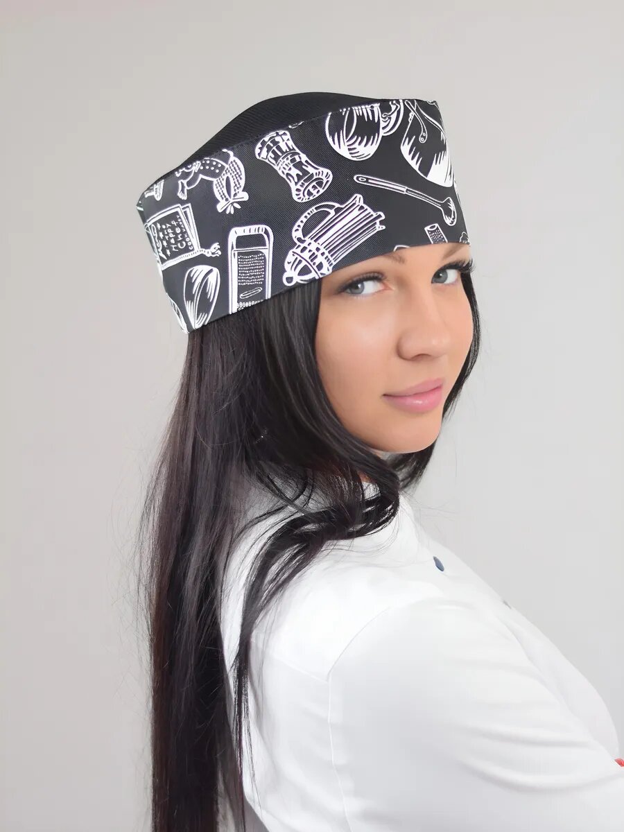 Поварской колпак-таблетка с принтом