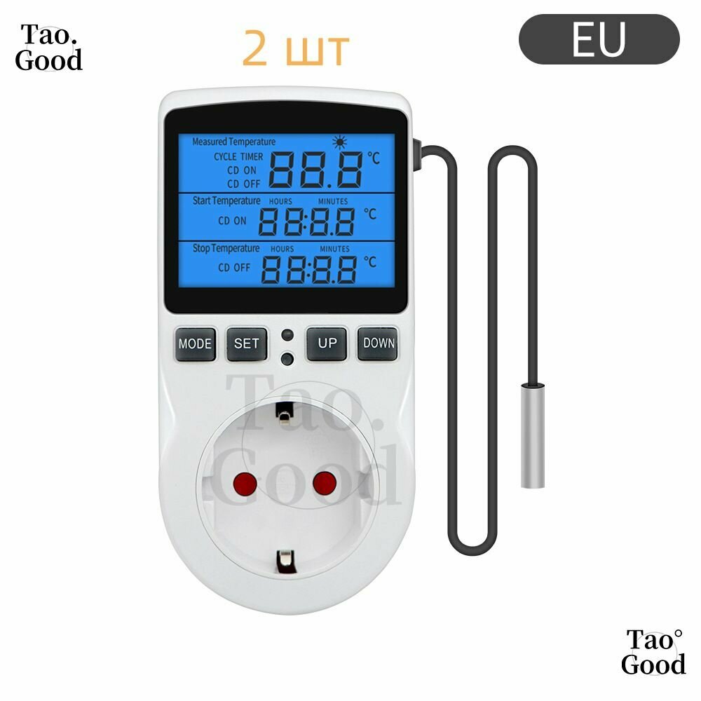 Tao.Good Терморегулятор/термостат до 3680Вт Для конвекторов, Для систем обогрева грунта, разноцветный