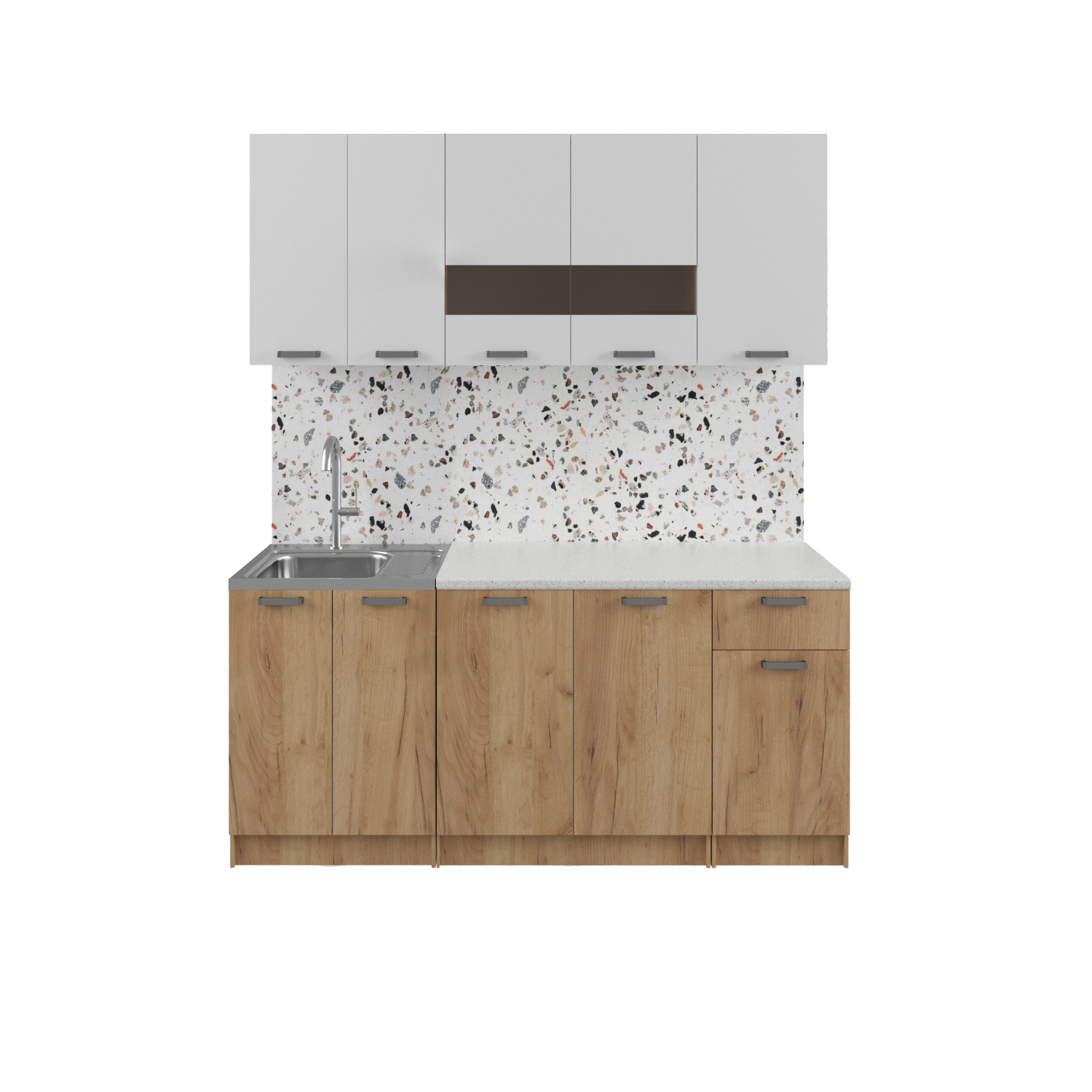 Кухонный гарнитур "Розалия" 1,8 м, Белый/Дуб крафт золотой