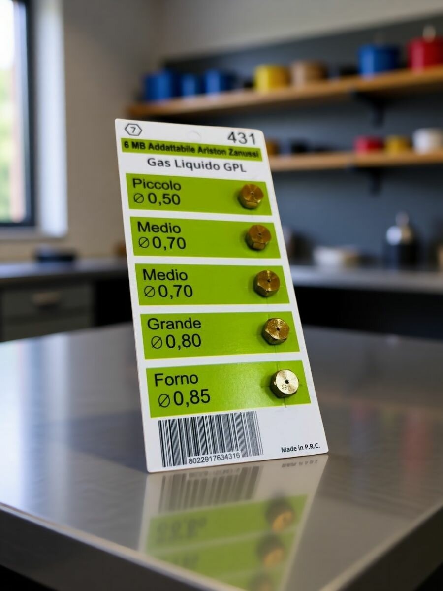 Набор жиклёров (форсунок) для газовой плиты Zanussi (Занусси), Ariston (Аристон) - WO431