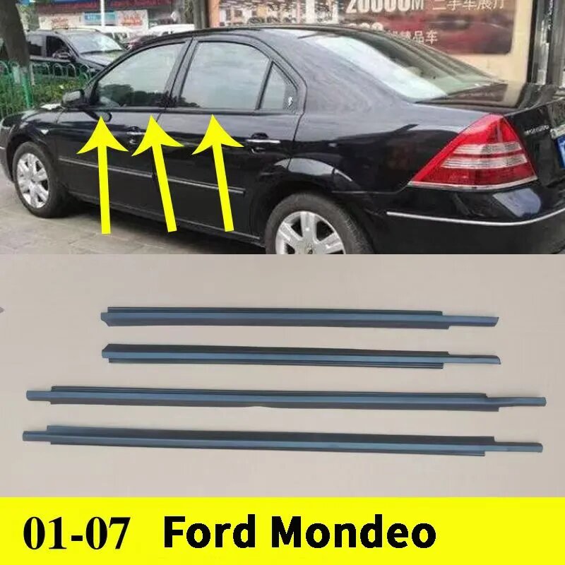 Обшивка автомобильная для Ford Mondeo 3 (2000-2007) Наружный уплотнитель стекол (бархотки), черная