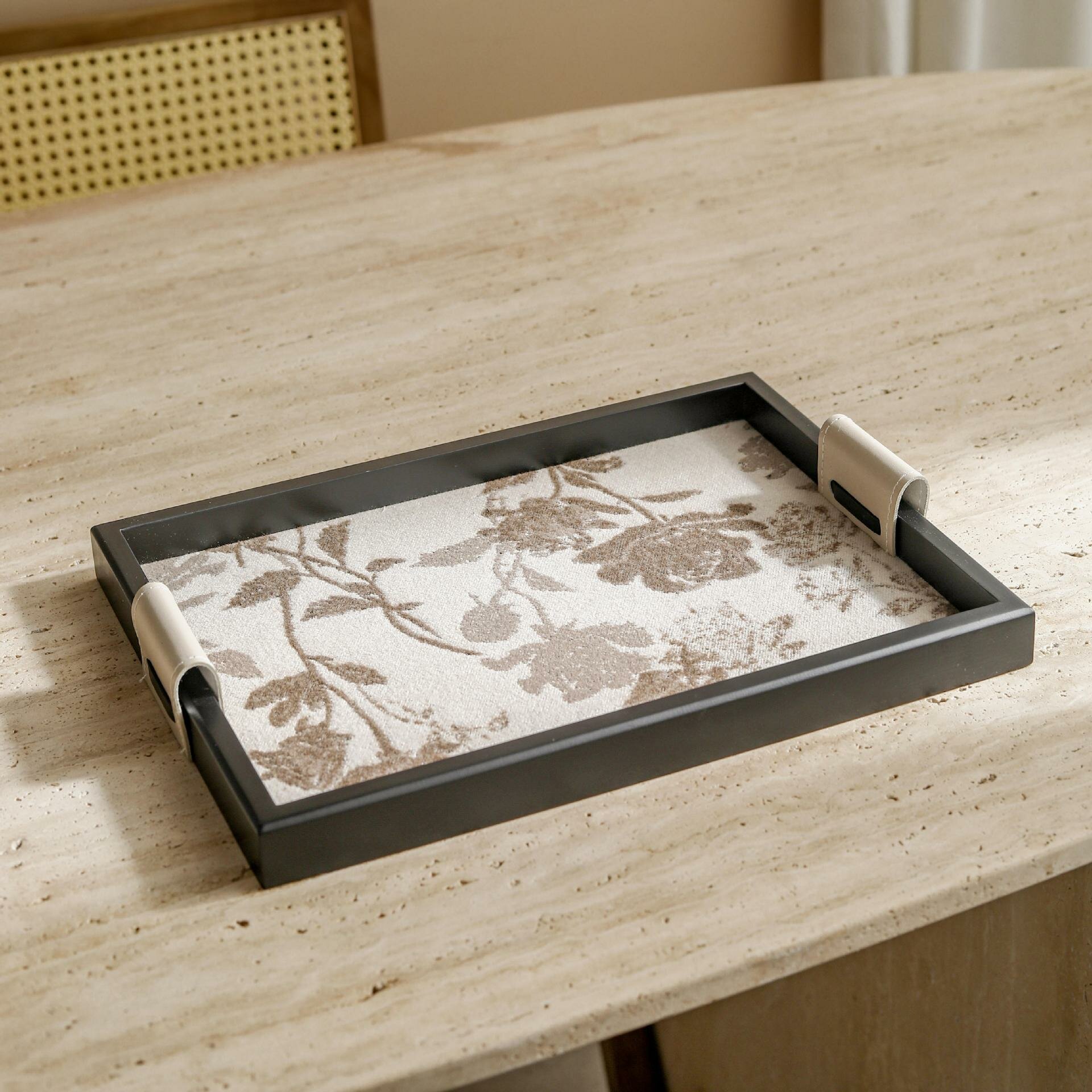 Французский винтажный поднос для хранения ароматерапевтических средств, реквизит для фотосессий, декоративный элемент, органайзер для ключей и мелочей в стиле легкой роскоши для прихожей, кожаный поднос.