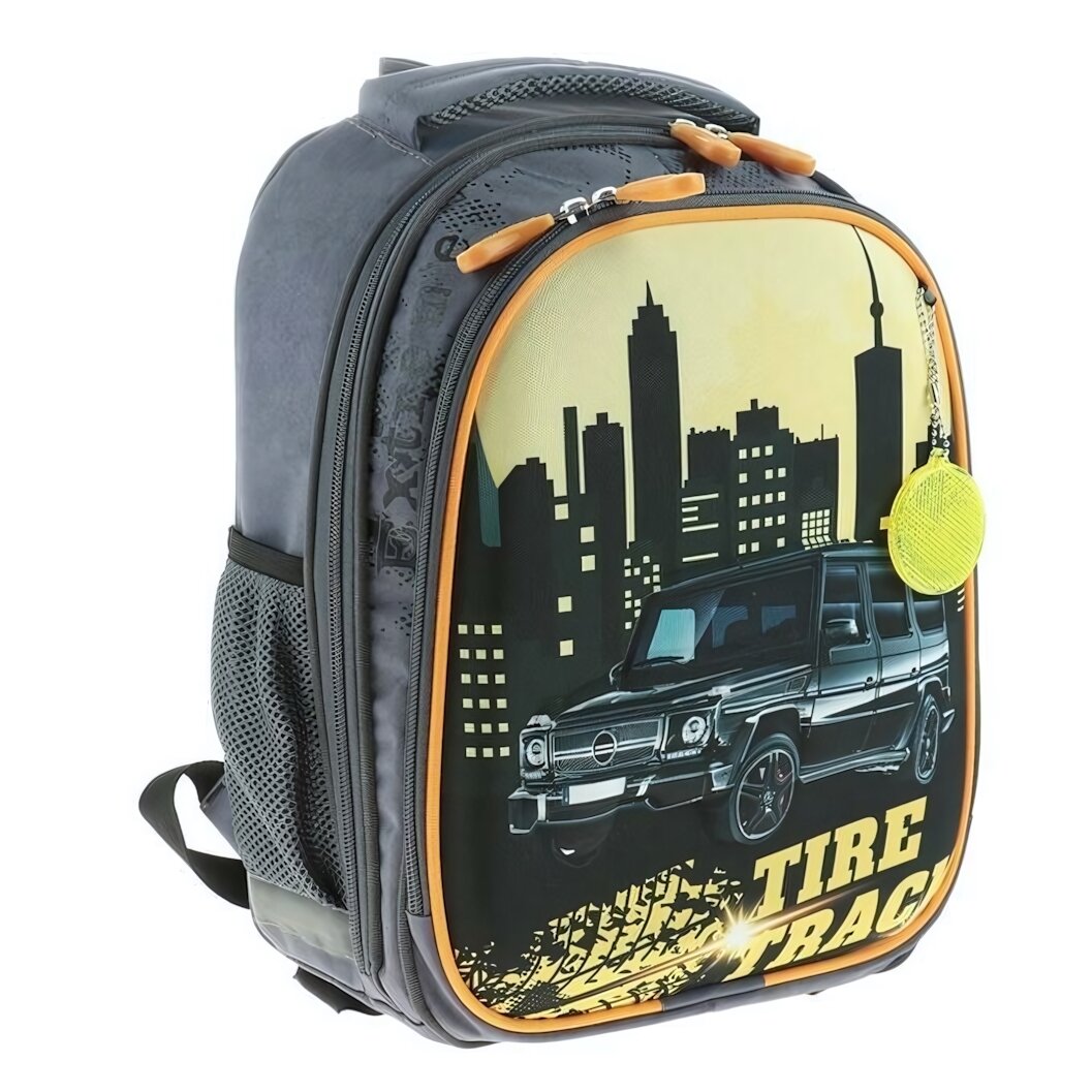 Ранец школьный ортопедический "Внедорожник" Luris Jerry 4 3D, 38х28х16см, серый с оранжевым – комфорт и безопасность