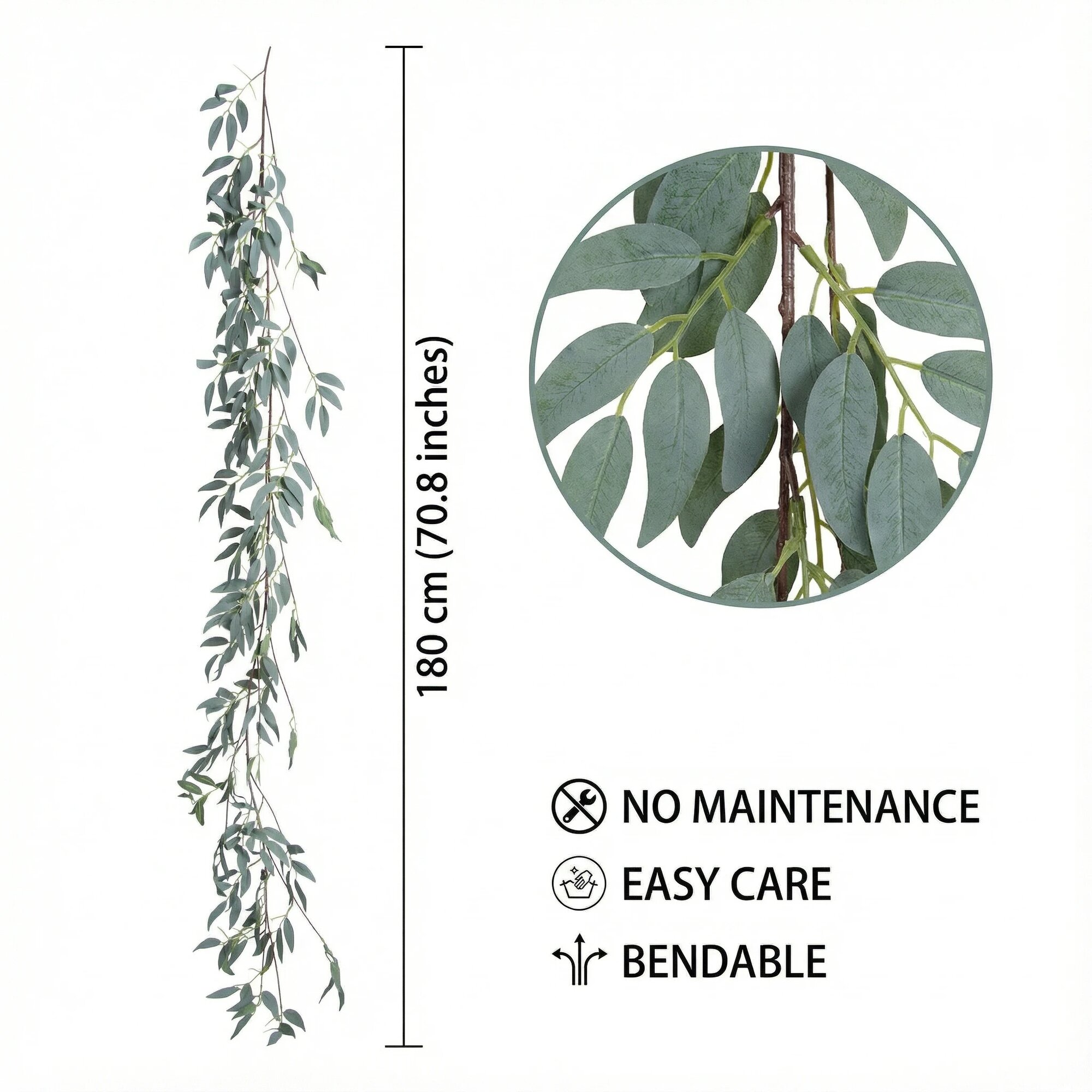 Искусственная гирлянда из ивовых листьев liuye huibai