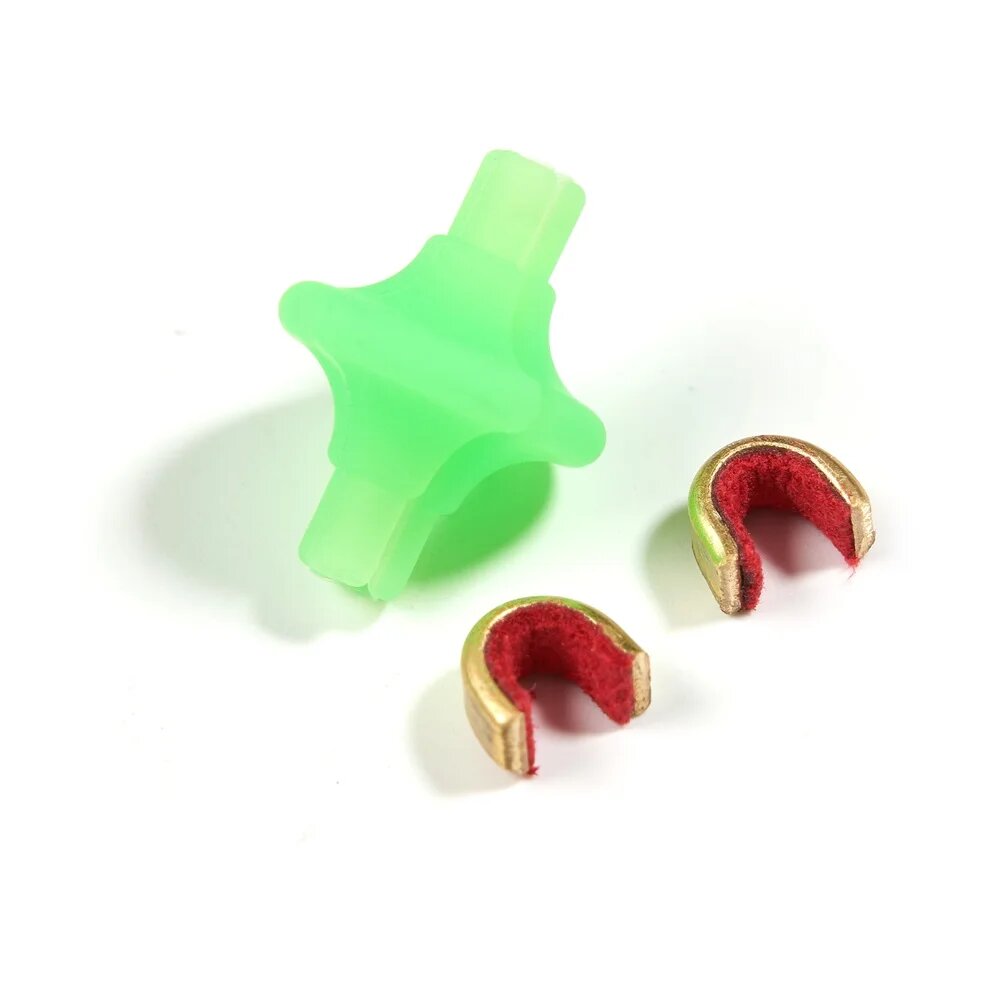 Комплект: латунный зажим для нок-пойнт бусины с медным креплением для установки на Изумрудный, green