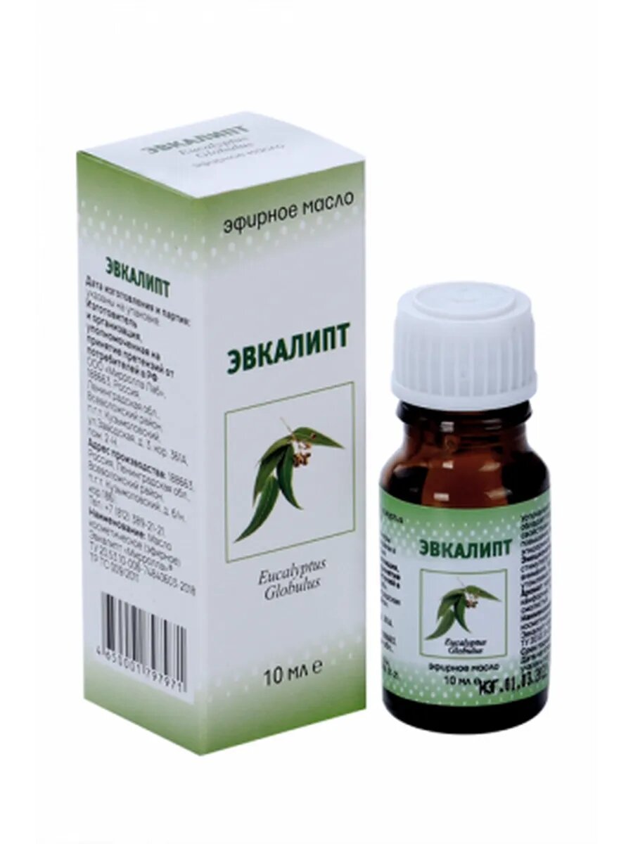 Масло эфирное Эвкалипт, масло эфирное, 10 мл, 1шт, Мирролл