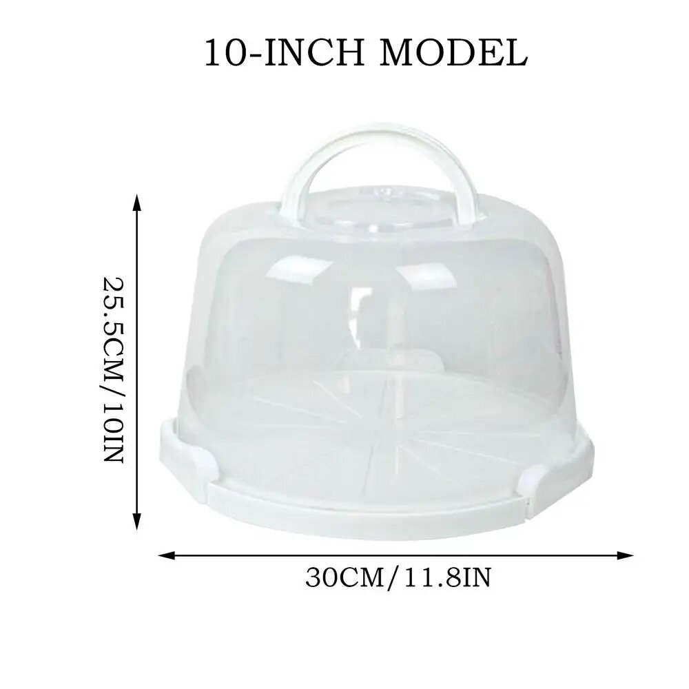 Переноска для торта с крышкой и ручкой, пылезащитная круглая крышка для торта, портативная коробка для торта для пончиков, кемпинга, десертов, печенья, посуда